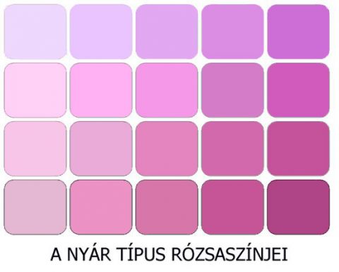 HIDEG SZÍNEK - A NYÁR ÉS TÉL TÍPUS SZÍNEI